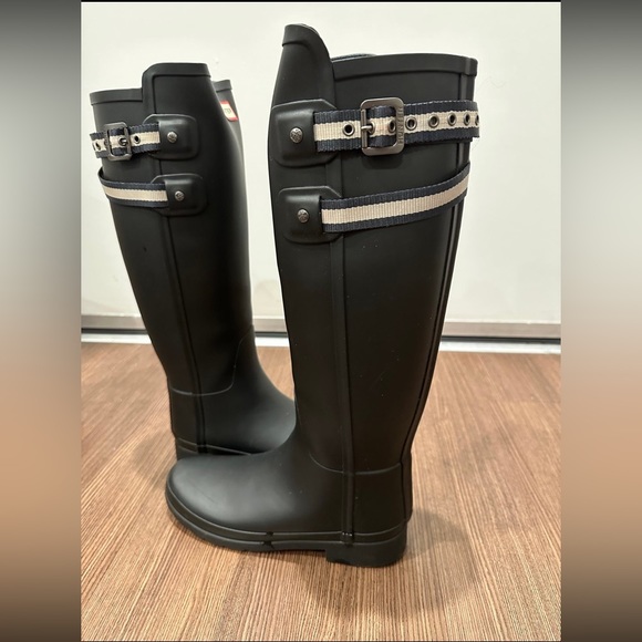 Hunter | Shoes | Hunter Refined Webbing Backstrap Tall Rain Boots ...